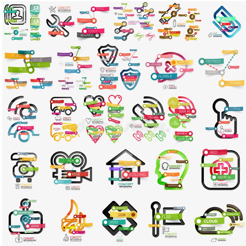 Coleção Mega Do Vário Infographics Da Web Ilustração do Vetor ...