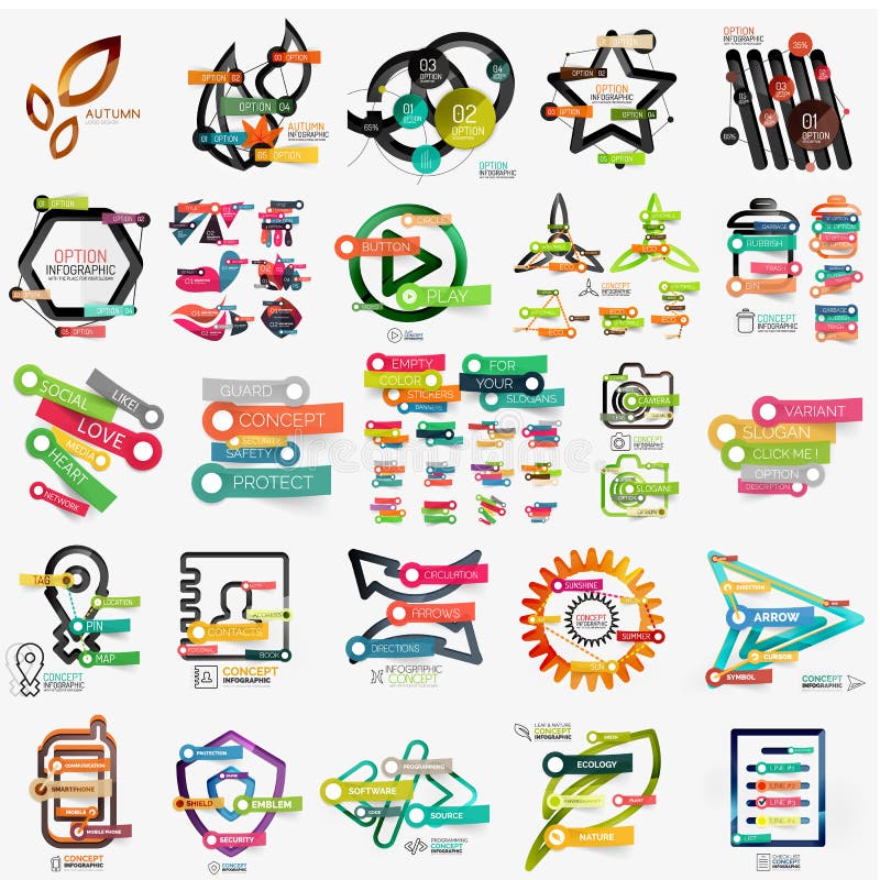 Coleção Mega Do Vário Infographics Da Web Ilustração do Vetor ...