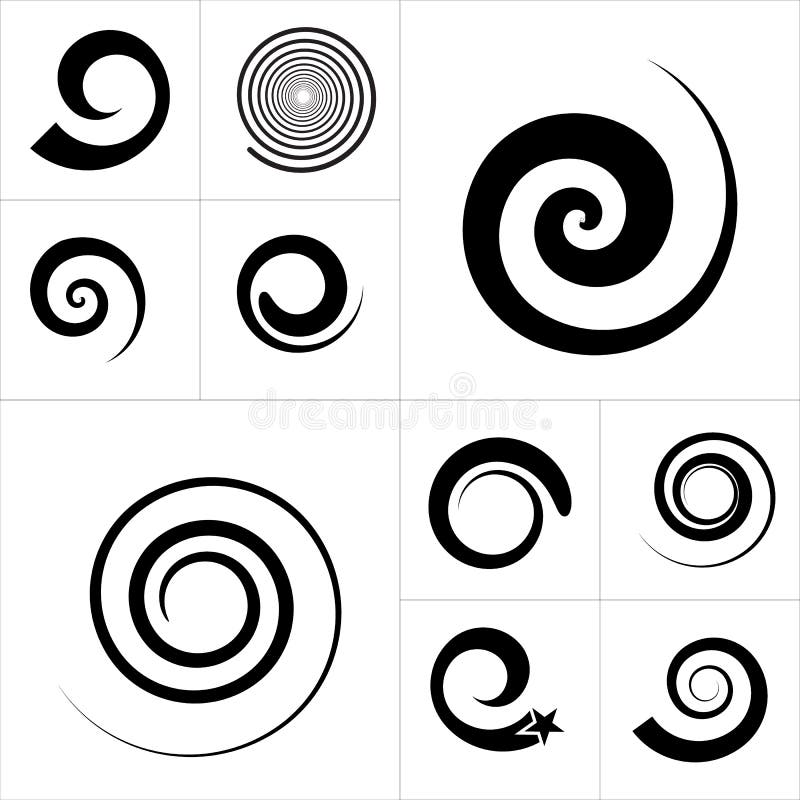 Colección De Elementos Espirales Abstractos Del Vector Ilustración del ...