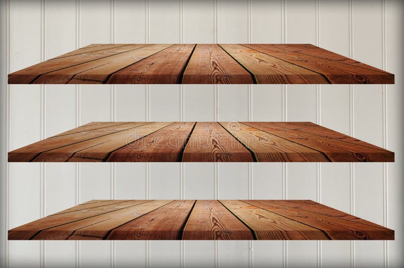 Colección De Estantes De Madera Imagen de archivo - Imagen de producto ...