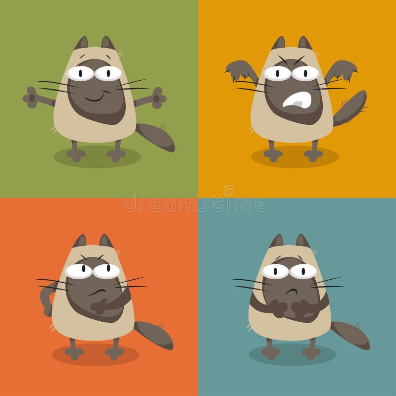 Colección de gatos ilustración del vector. Ilustración de duda - 42737765