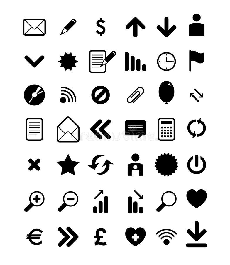 Colección De Icono Negro Del Web Ilustración del Vector - Ilustración ...