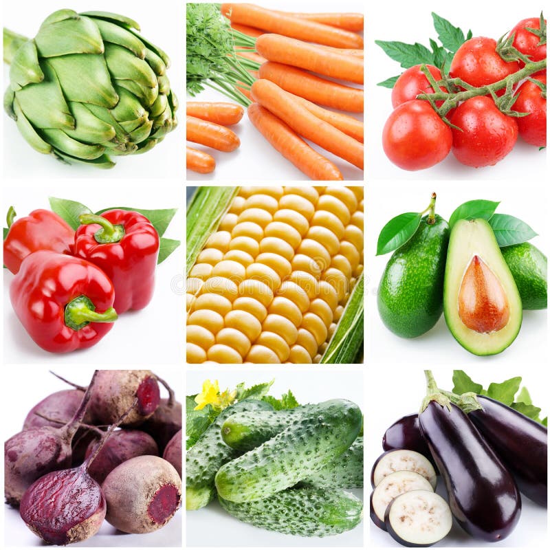 Colección De Imágenes Del Alimento Imagen de archivo - Imagen de fondo ...