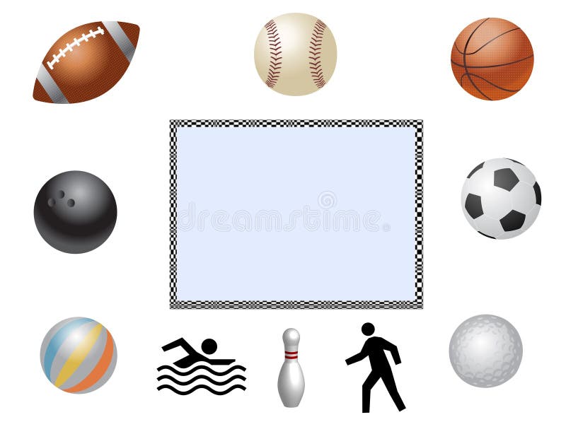 Colección De Items De Los Deportes, Bola Stock de ilustración ...