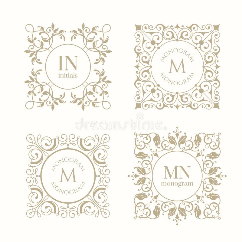 Colección De Los Monogramas Ilustración del Vector - Ilustración de ...