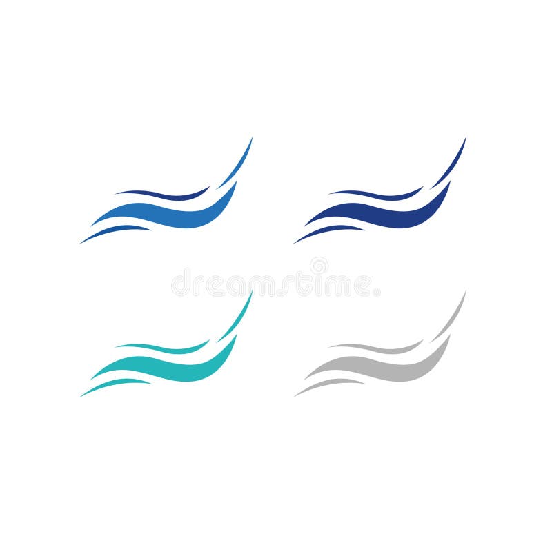 Colección De Símbolos De Señal De Olas Azules Ilustración del Vector ...