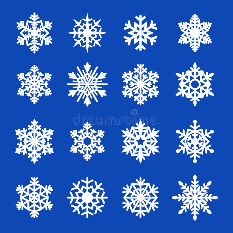 Colección Del Icono De Los Copos De Nieve. Vector Ilustración del ...