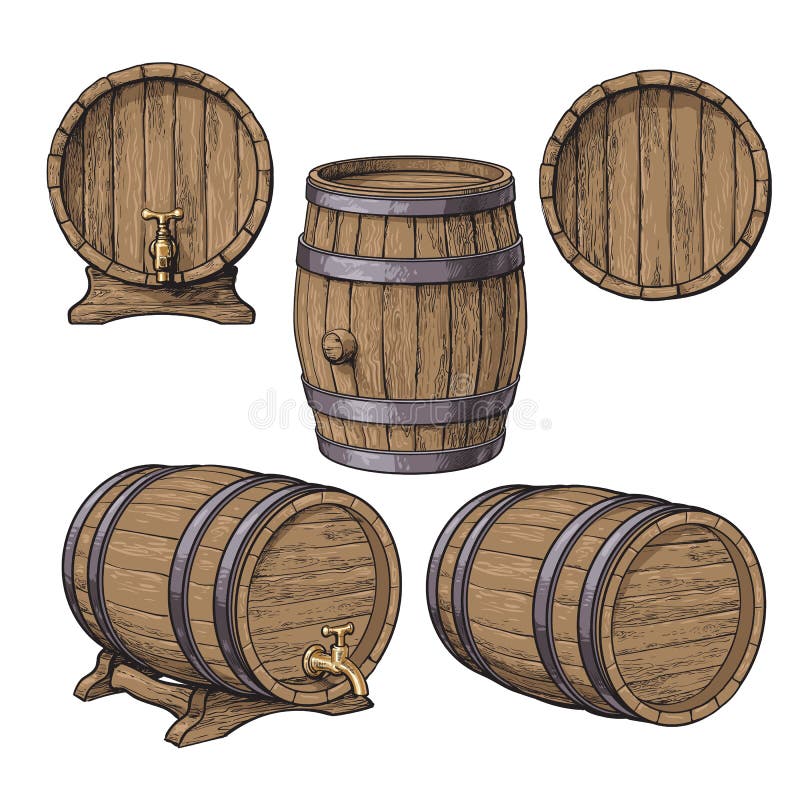 Barriles De Madera Para El Almacenaje Del Vino Y De La Cerveza Aislado ... Barriles De Madera Para El Almacenaje Del Vino Y De La Cerveza Aislado ...