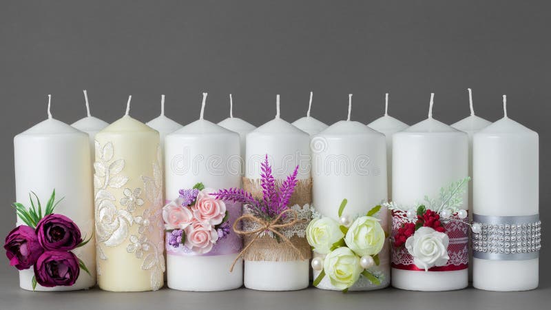 Collection of Decorated Candles Stock Image - Image of candle ...