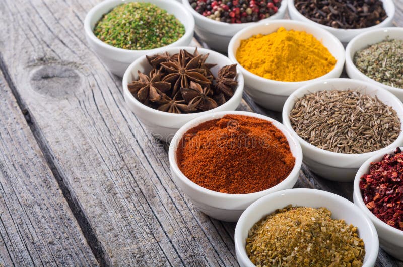 Colection of indian spices stock photo. Image of culture - 104946170