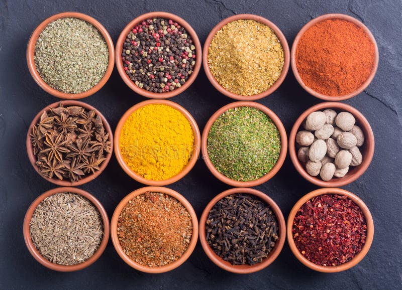 Colection of indian spices stock photo. Image of herbs - 103396998