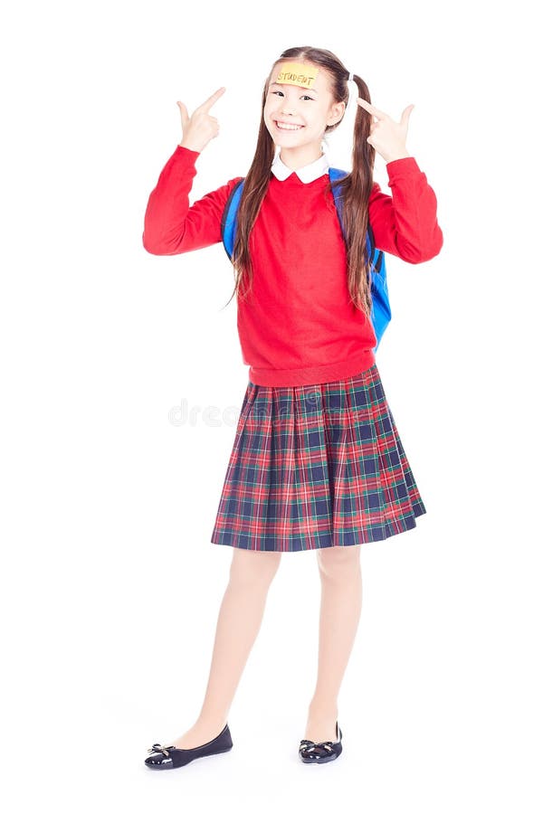 Colegiala en uniforme foto de archivo. Imagen de manera - 110912822