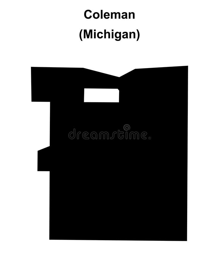 Coleman outline map stock vector. Illustration of township - 387410447