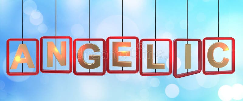 Colgante Angelical De Las Letras Stock de ilustración - Ilustración de ...