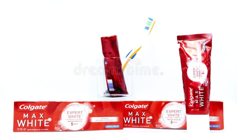Colgate Max White Toothpaste Produced by Colgate-Palmolive Stock Video ...