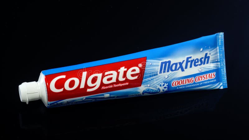 Colgate Toothpaste Isolated on Black Background. Editorial Photography ...