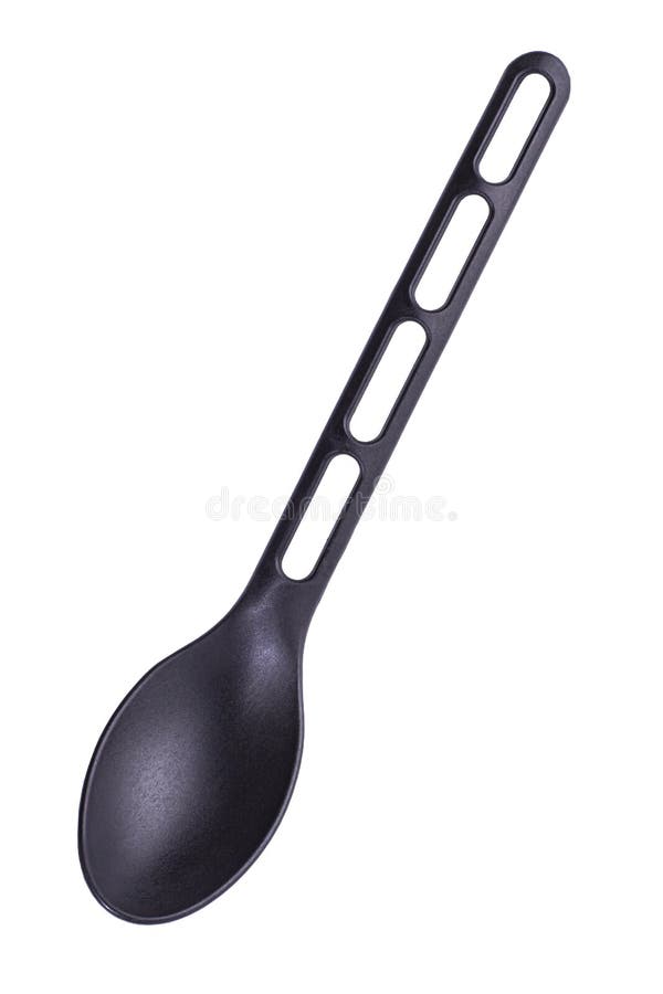 Colher Grande Preta Da Cozinha Isolada Em Branco Imagem de Stock ...