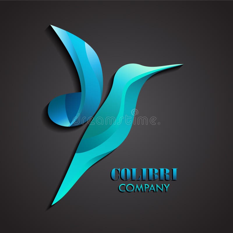 Colibri Bird Design Stylized Glossy Logo Stock Vector - Illustration of ...