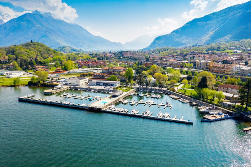 Colico, Como Lake, Italy stock image. Image of harbor - 217096619