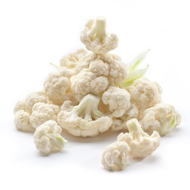 Coliflor en blanco imagen de archivo. Imagen de coliflor - 33560773