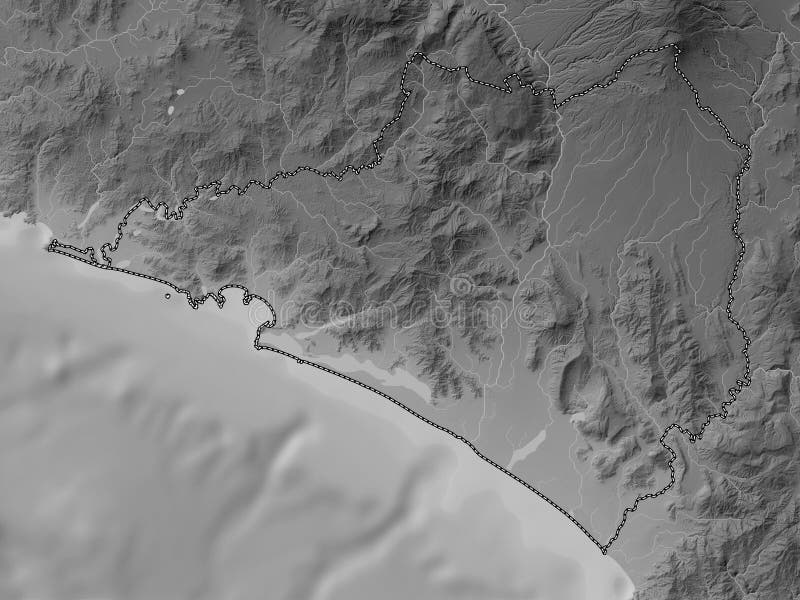 Colima, Mexico. Grayscale. No Legend Stock Illustration - Illustration ...