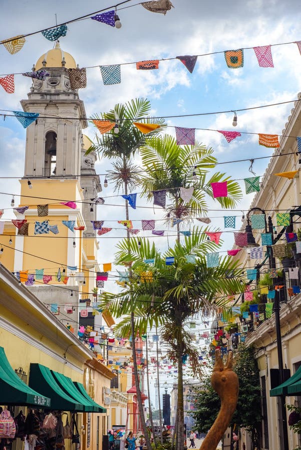 Colima, Mexico September 16, 2022. Constitucion Street in Downtown ...