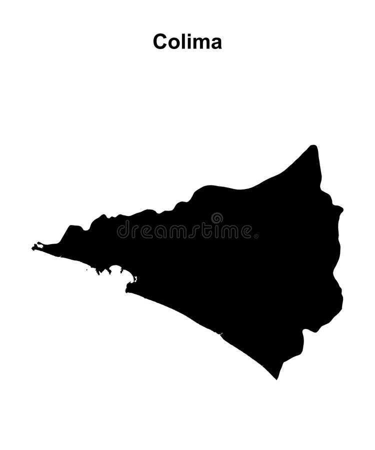 Colima outline map stock vector. Illustration of region - 360475741