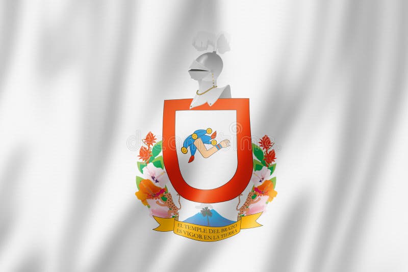 Colima state flag, Mexico stock illustration. Illustration of satin ...