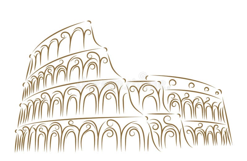 Coliseum in Rome, Italy. stock vector. Illustration of capital - 36134294