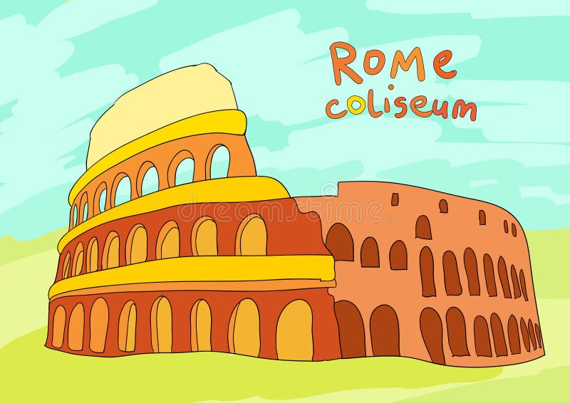 Coliseum stock vector. Illustration of silhouette, roman - 28366239