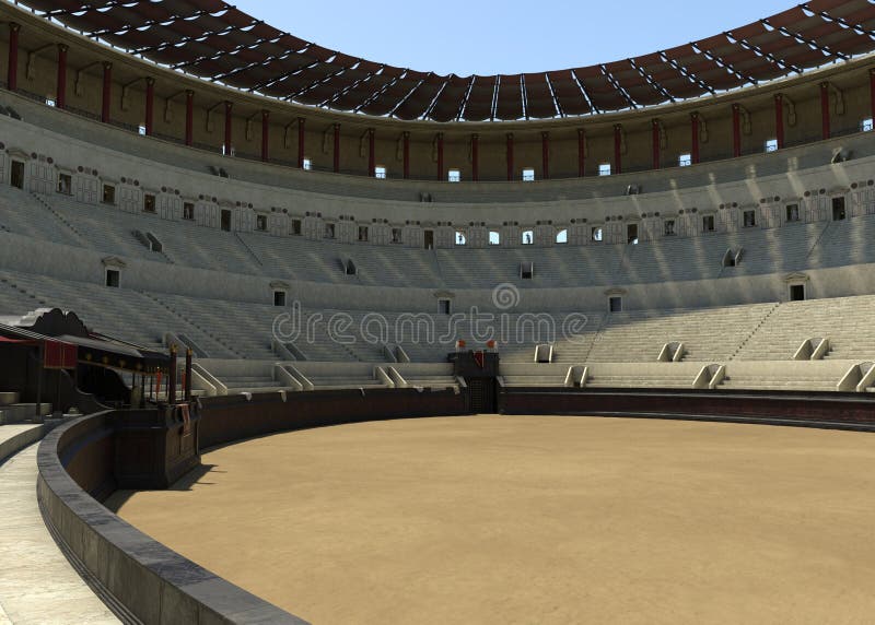 Coliseum Amphitheater in Rome Reconstruction 3d Illustration Stock ...