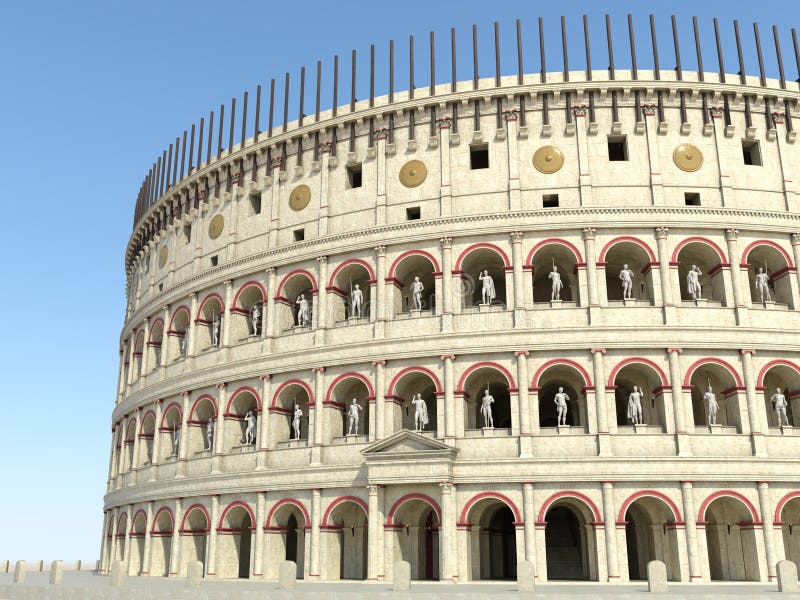 Illustration of Coliseum, Tower of Pisa, St. Peter S Basilica Stock ...