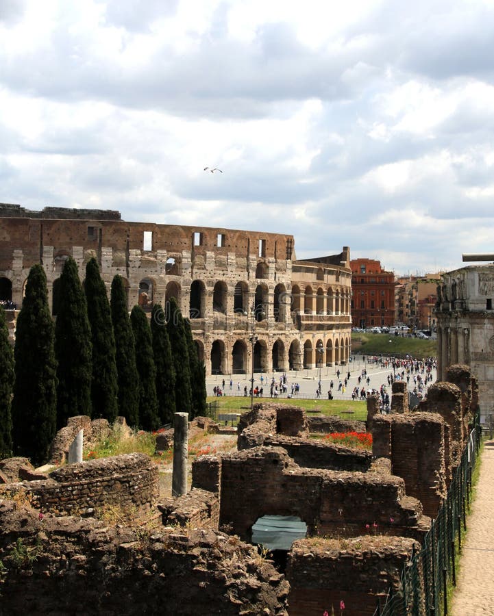 The Coliseum is in the Background of this Scene. Stock Photo - Image of ...