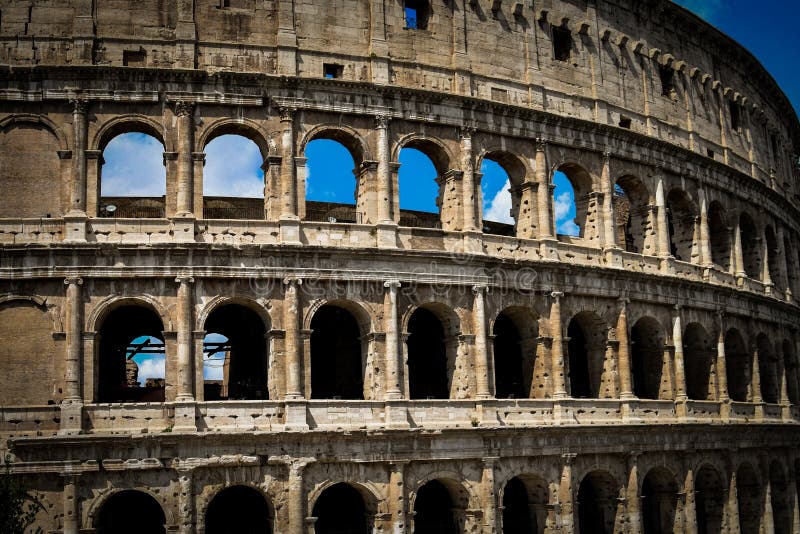 The Coliseum stock photo. Image of blue, awesome, italy - 123179114