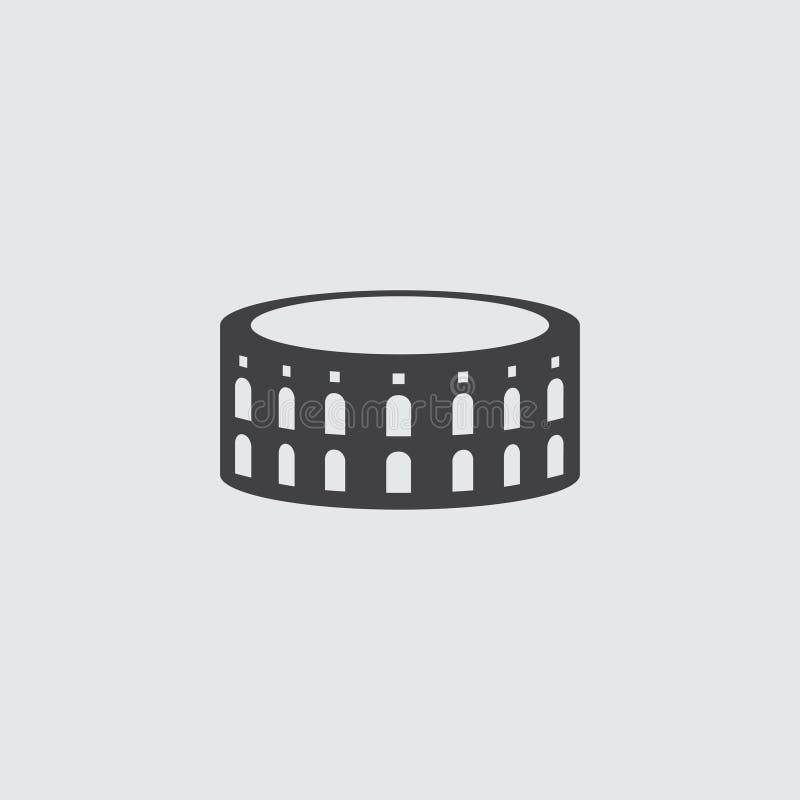 Coliseum Icon in a Flat Design in Black Color. Vector Illustration ...