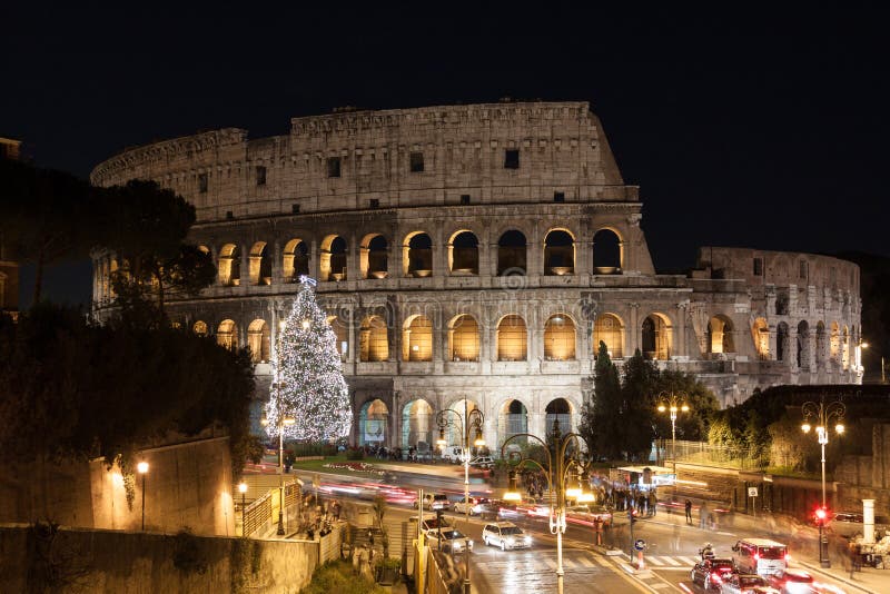 Coliseum in the night stock image. Image of italian, rome - 29053251