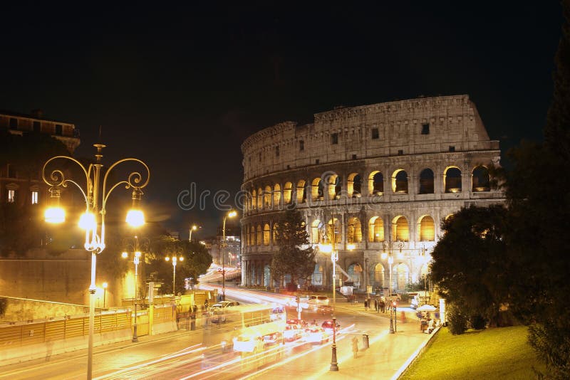 Coliseum at Night stock photo. Image of amphitheatre - 32067296