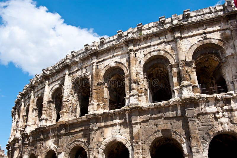 Arenas of Nimes, Roman Amphitheater in Nimes Stock Image - Image of ...
