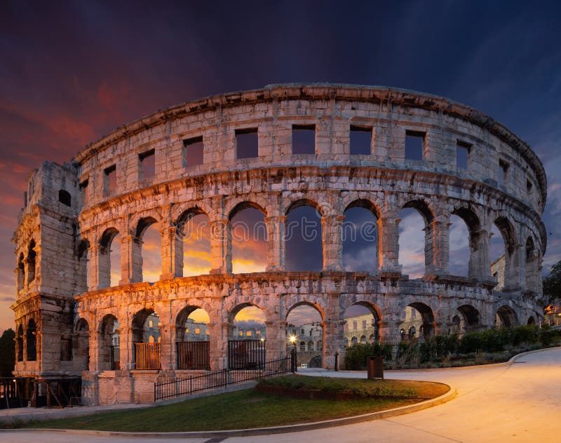 Coliseum in Pula, Croatia stock image. Image of stadium - 304375293