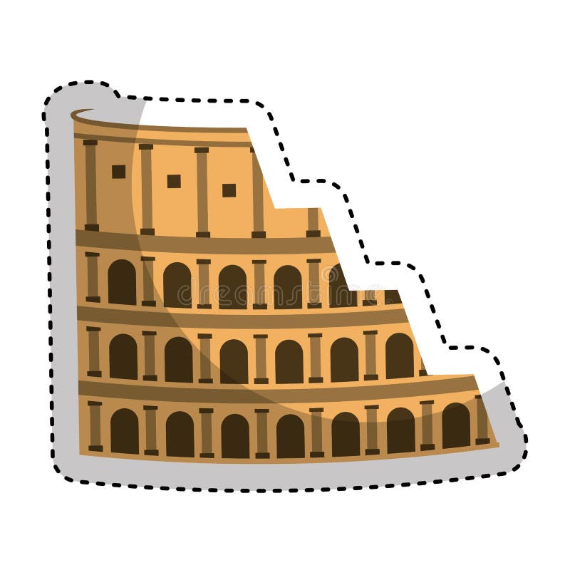 Roman Coliseum Icon. Italy Culture Design. Vector Graphic Stock ...