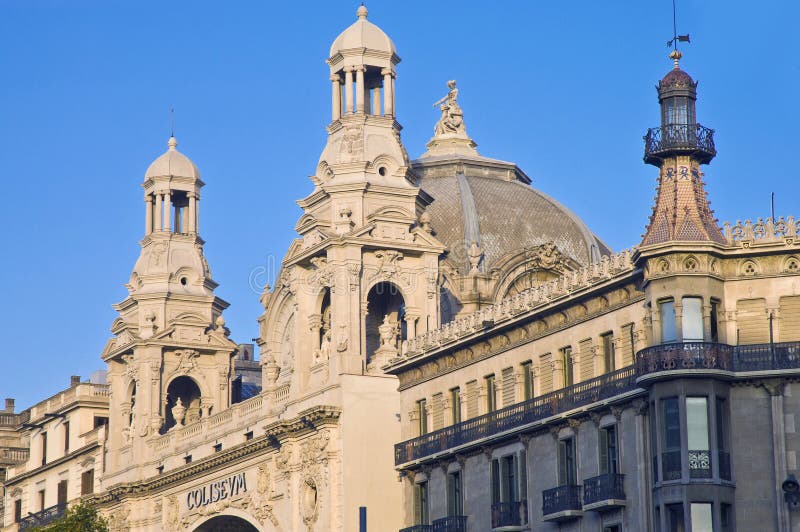 Coliseum Theatre at Barcelona, Spain Stock Image - Image of view ...