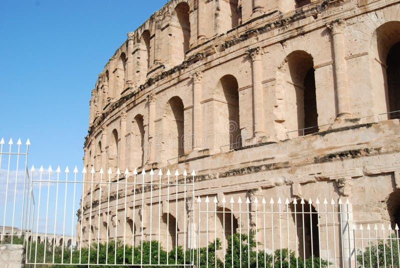 Coliseum of Tunisia stock photo. Image of ellipse, empire - 52643684