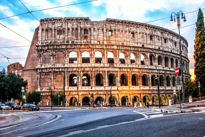 Piazza Del Colosseo Street Sign Editorial Photography - Image of ...