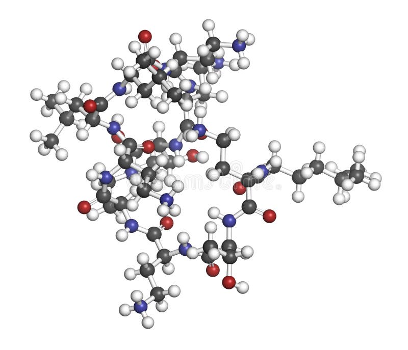Colistin Antibiotic Drug Molecule. Skeletal Formula Stock Vector ...