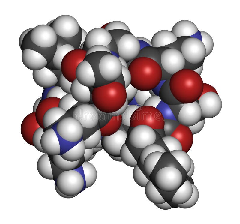 Colistin Molecular Structure Isolated On White Stock Illustration ...