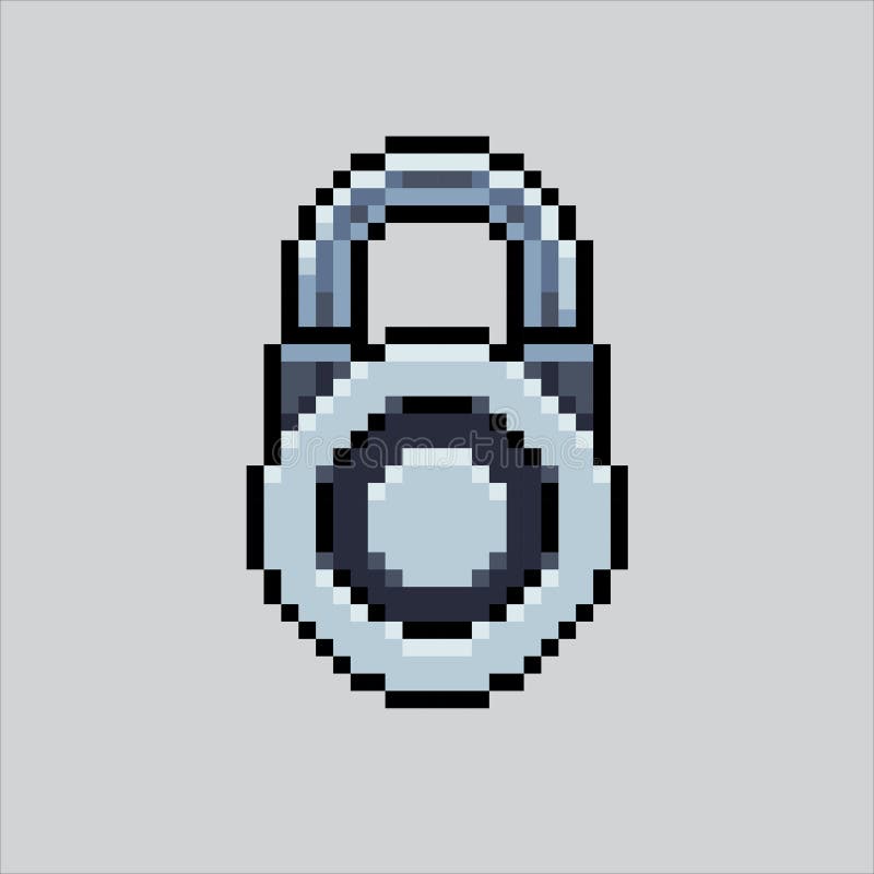 Pixel Art Padlock Illustration Vector for Game Design Stock ...