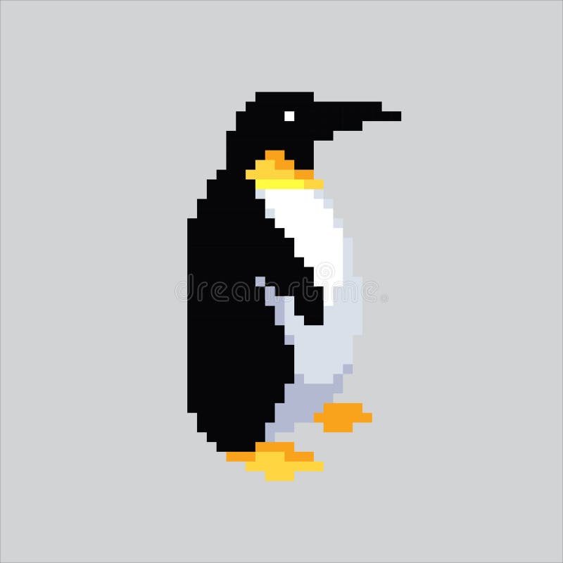 Pixel Art Penguin Illustration Vector for Game Design Stock ...