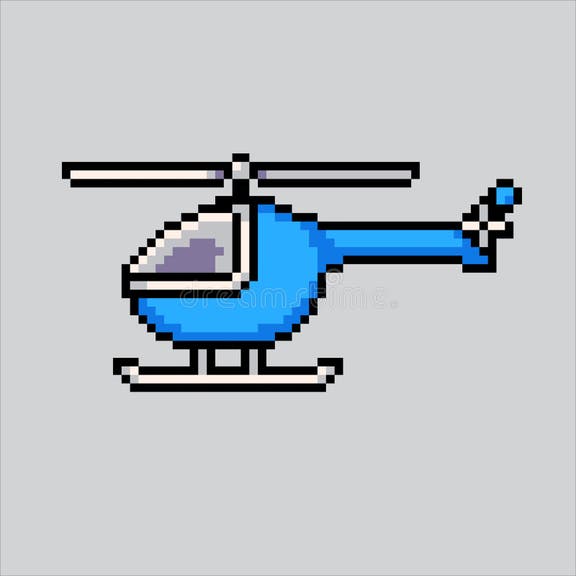 Pixel Art Helicopter Illustration Vector for Game Design Stock Vector ...