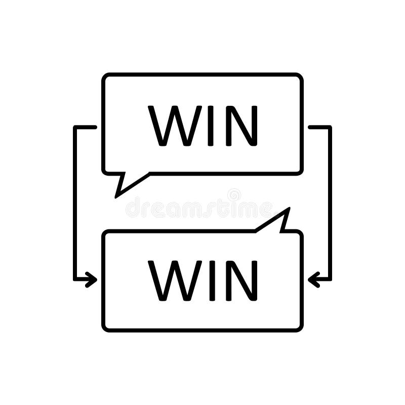 Black Line Icon for Collaborate, Negotiation and Win Stock Illustration ...