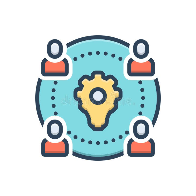 Color Illustration Icon for Collaborate, Co Operation and Cooperation ...
